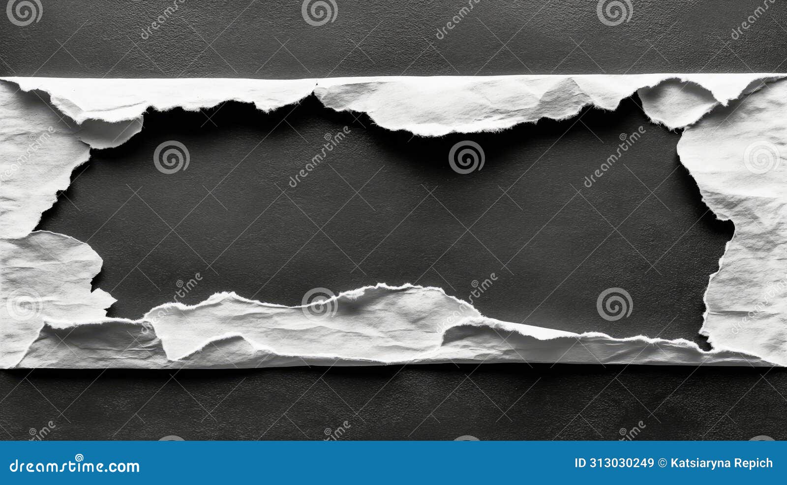 Ripped Paper on Black Background with Space for Text or Image. Stock ...