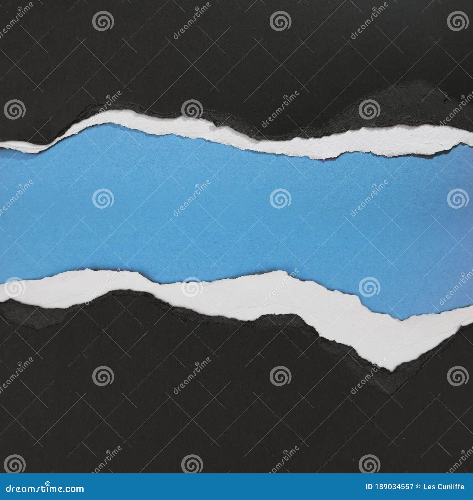 Ripped paper on blue stock image. Image of design, blank - 189034557