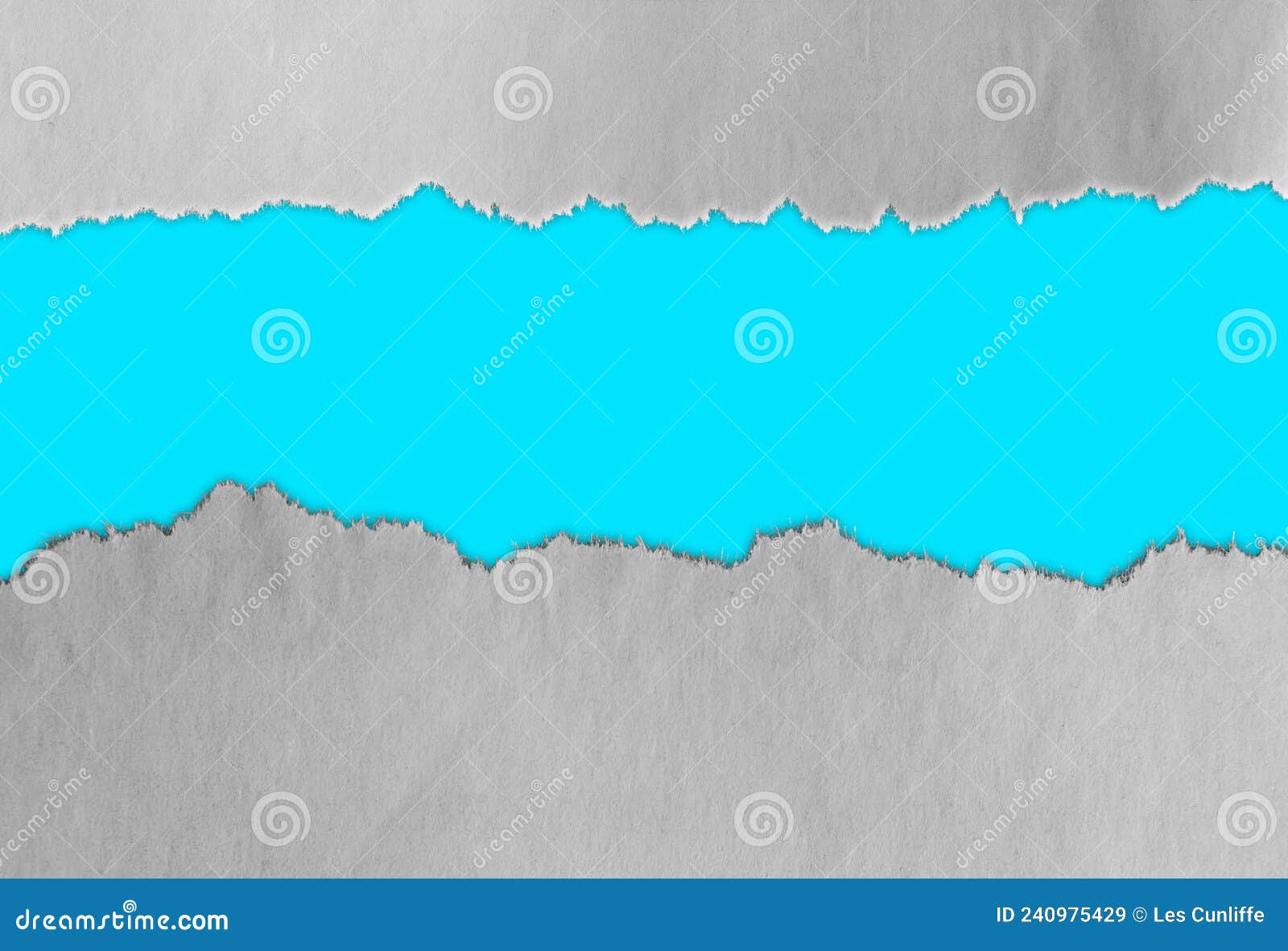 Ripped paper on blue stock image. Image of advertisement - 240975429