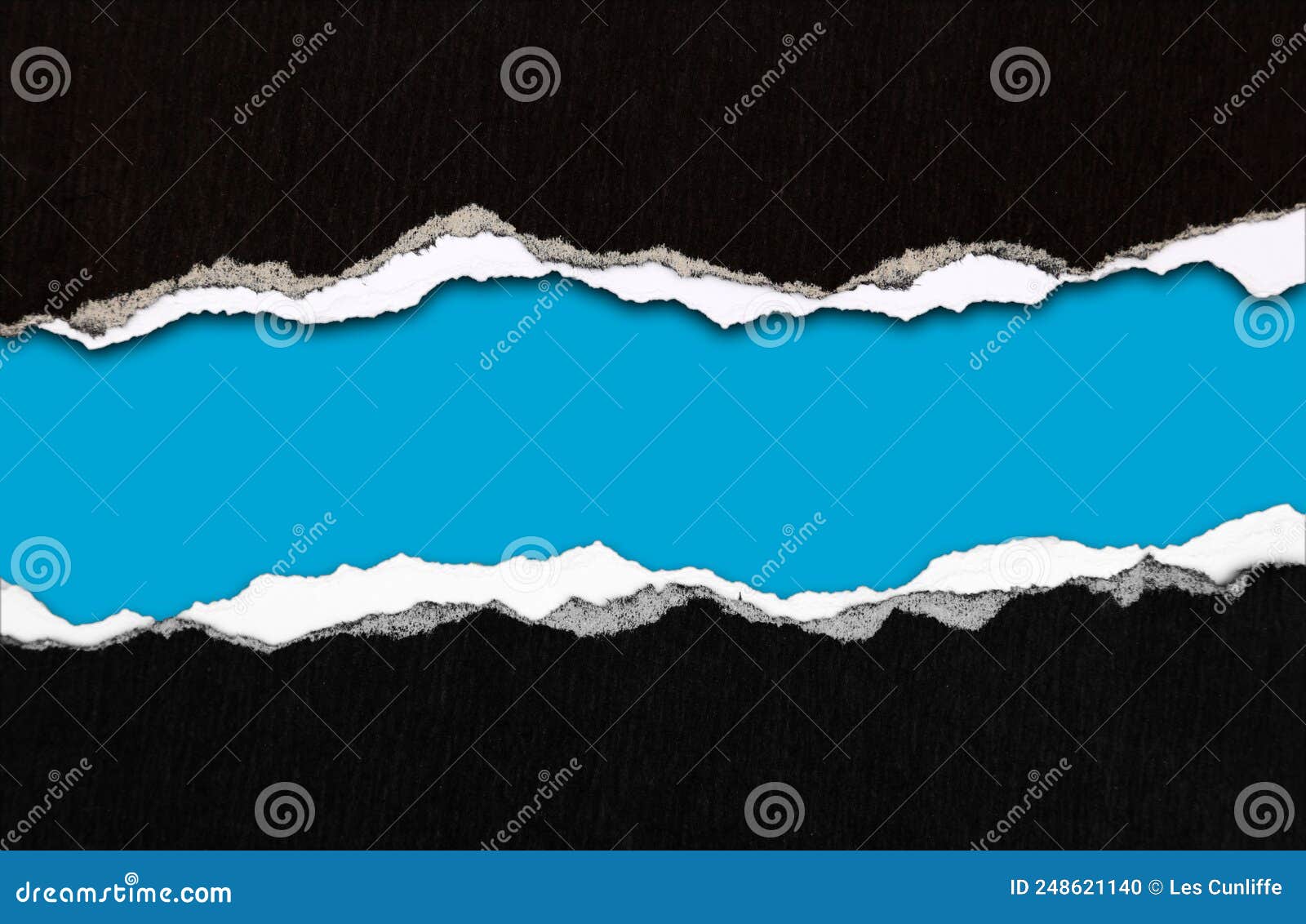 Ripped paper on blue stock photo. Image of quot, ragged - 248621140