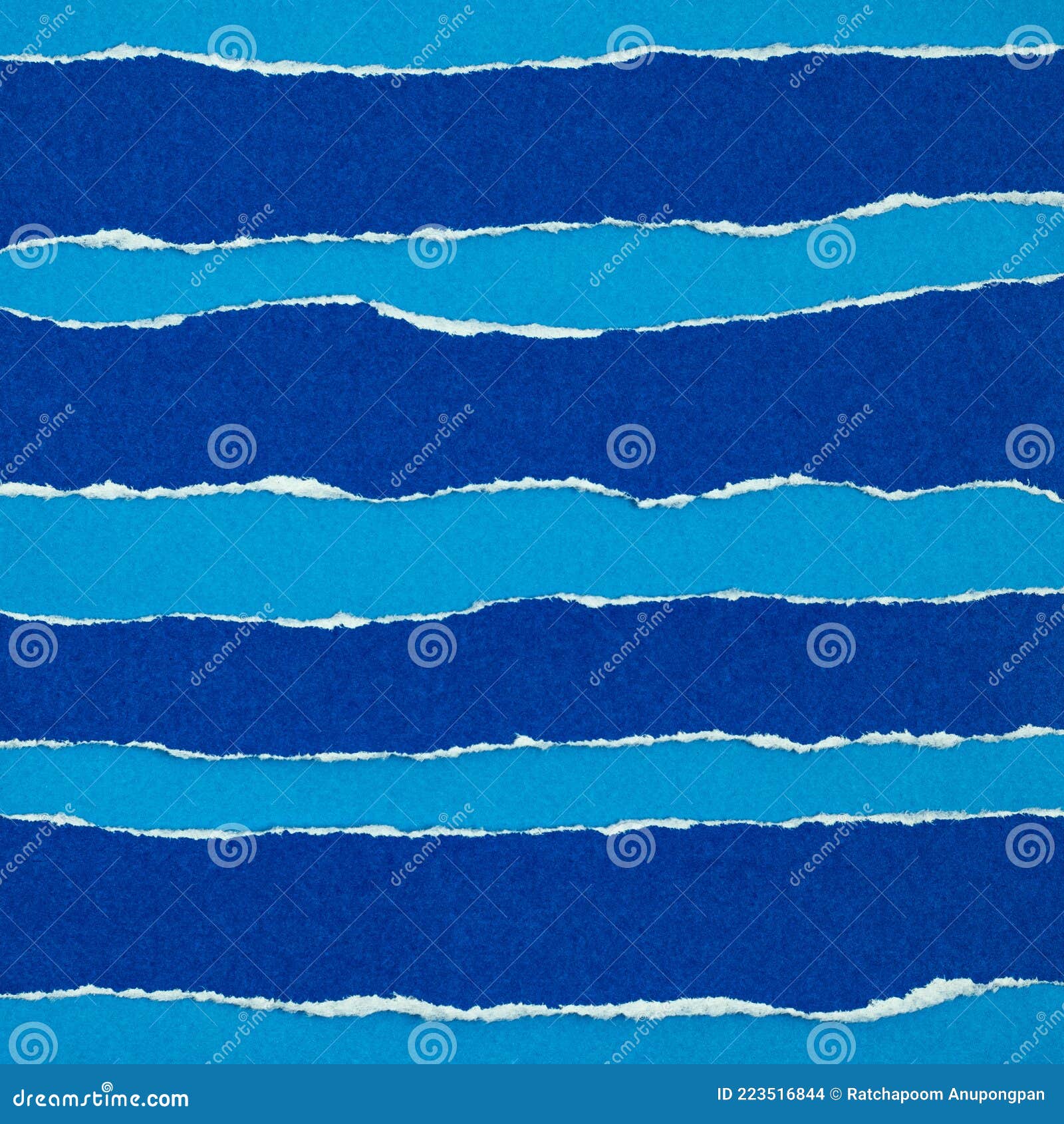Ripped Paper, Close-up Strips Light Blue and Dark Blue Paper, Copy ...