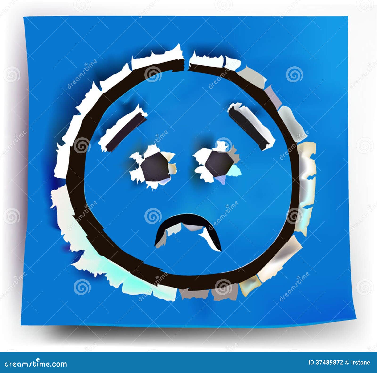 Ripped Paper Collection Sad Smile Stock Illustration - Illustration of ...