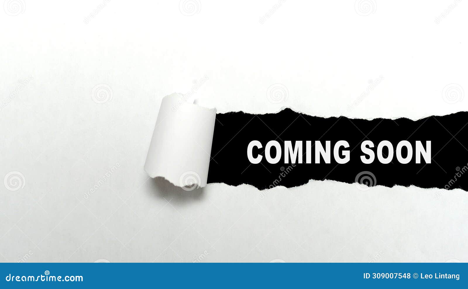 Ripped Paper with Coming Soon Text Stock Photo - Image of word, paper ...