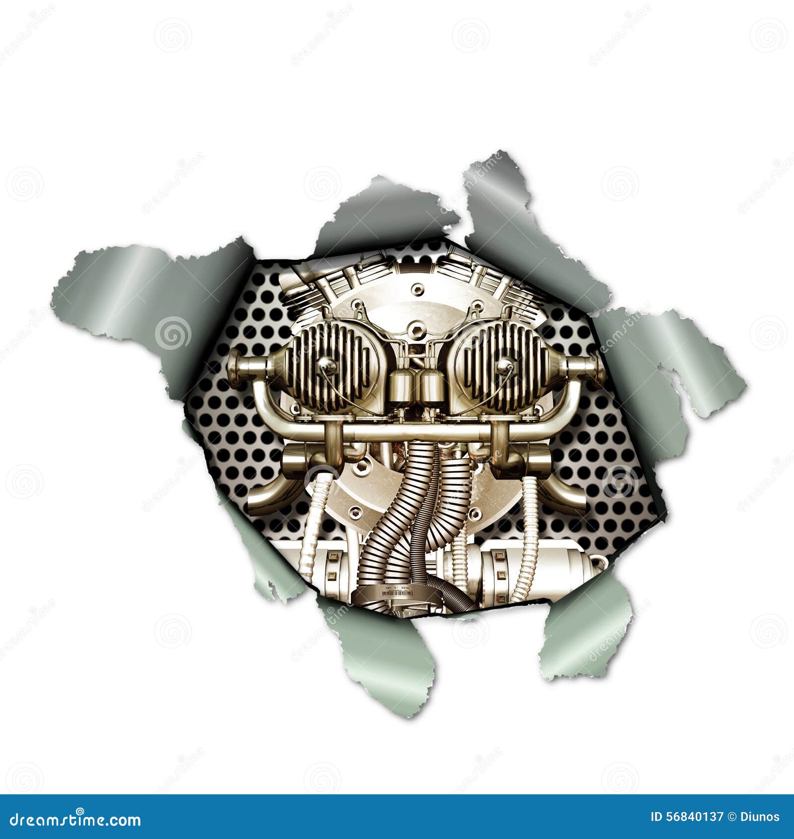 Cyborg With Ripped Flesh Revealing A Robot Under Human Skin, A Curious ...