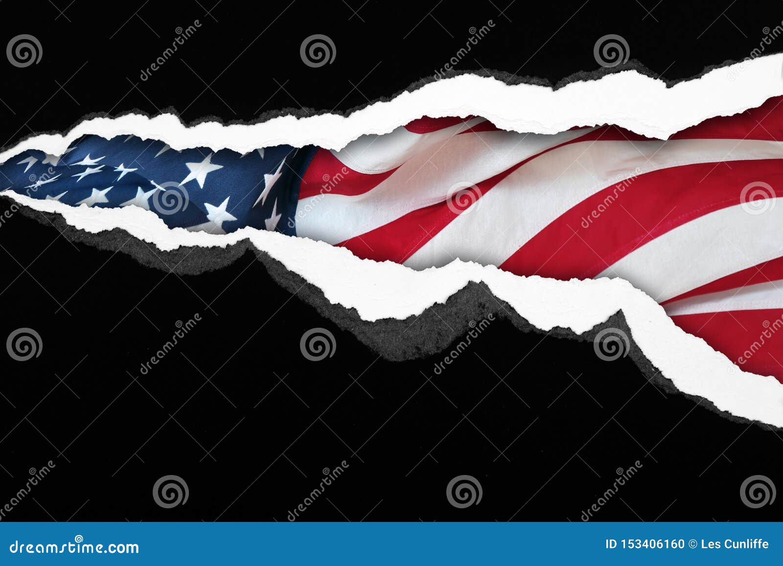 Ripped paper on flag stock photo. Image of democratic - 153406160
