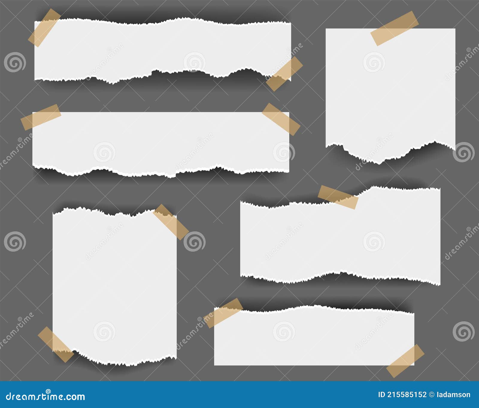 Ripped Paper Isolated Grey Background Stock Vector - Illustration of ...