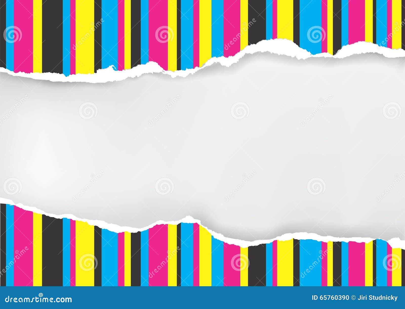 Ripped Paper with Print Color Stripes. Stock Vector - Illustration of ...