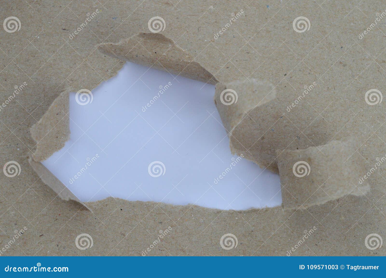 Ripped Paper Revealing Bright White Blank Space Stock Image - Image of ...