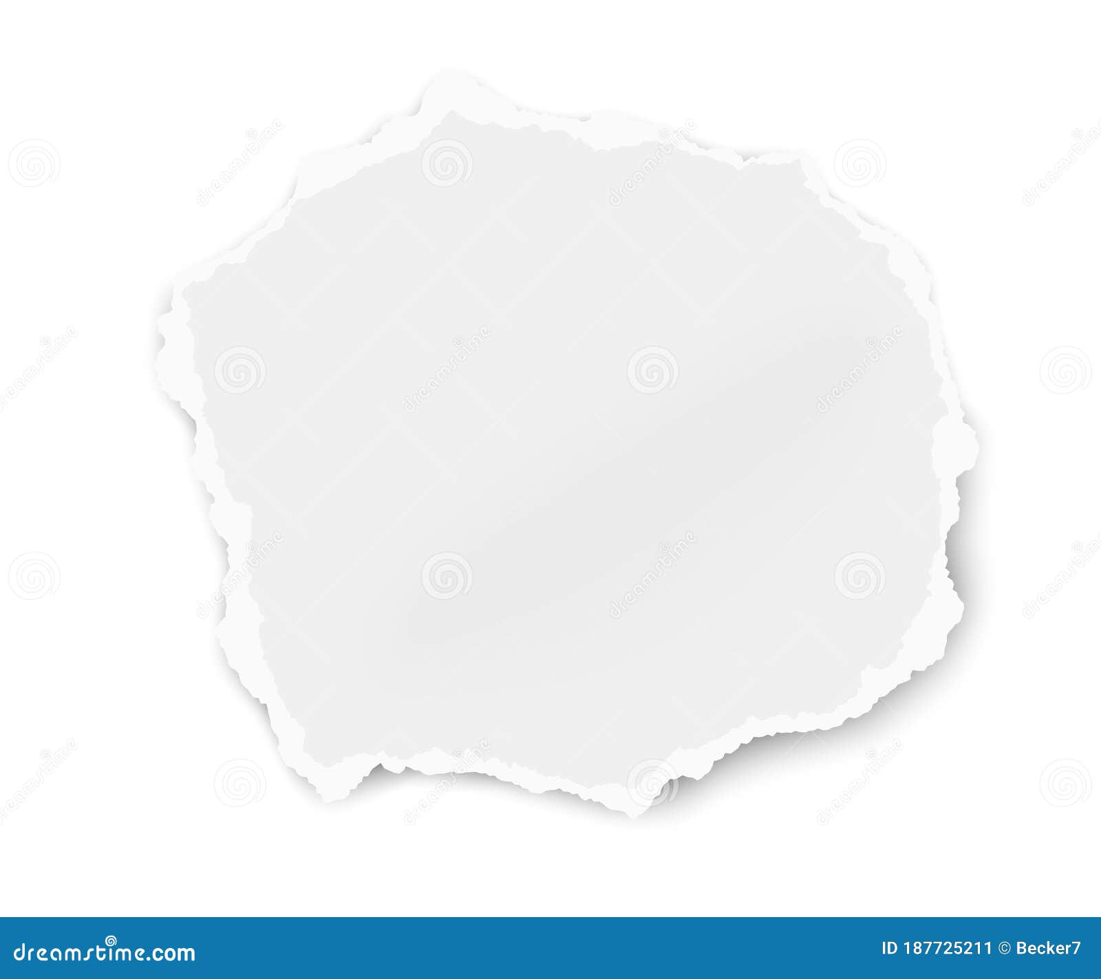 Ripped Paper Scrap Isolated on White Background. Vector Template Paper ...