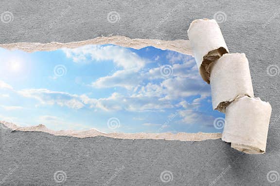 Ripped paper and sky stock image. Image of rough, sample - 14137529