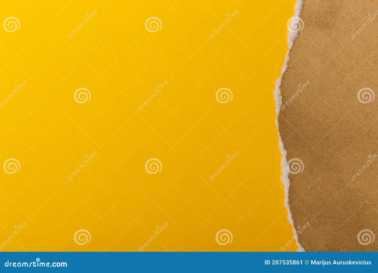 Ripped Paper, Space for Copy. Torn Golden Paper on Yellow Background ...