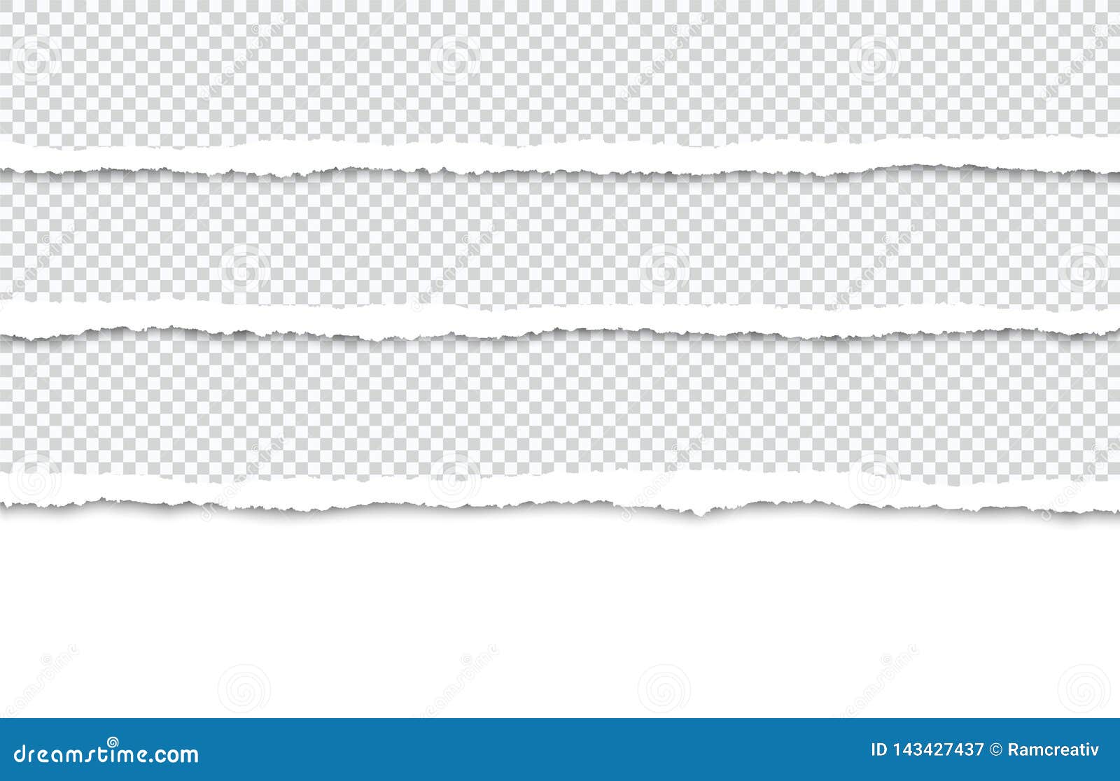 Ripped Paper Strips for Text or Photo on a White Background Stock ...