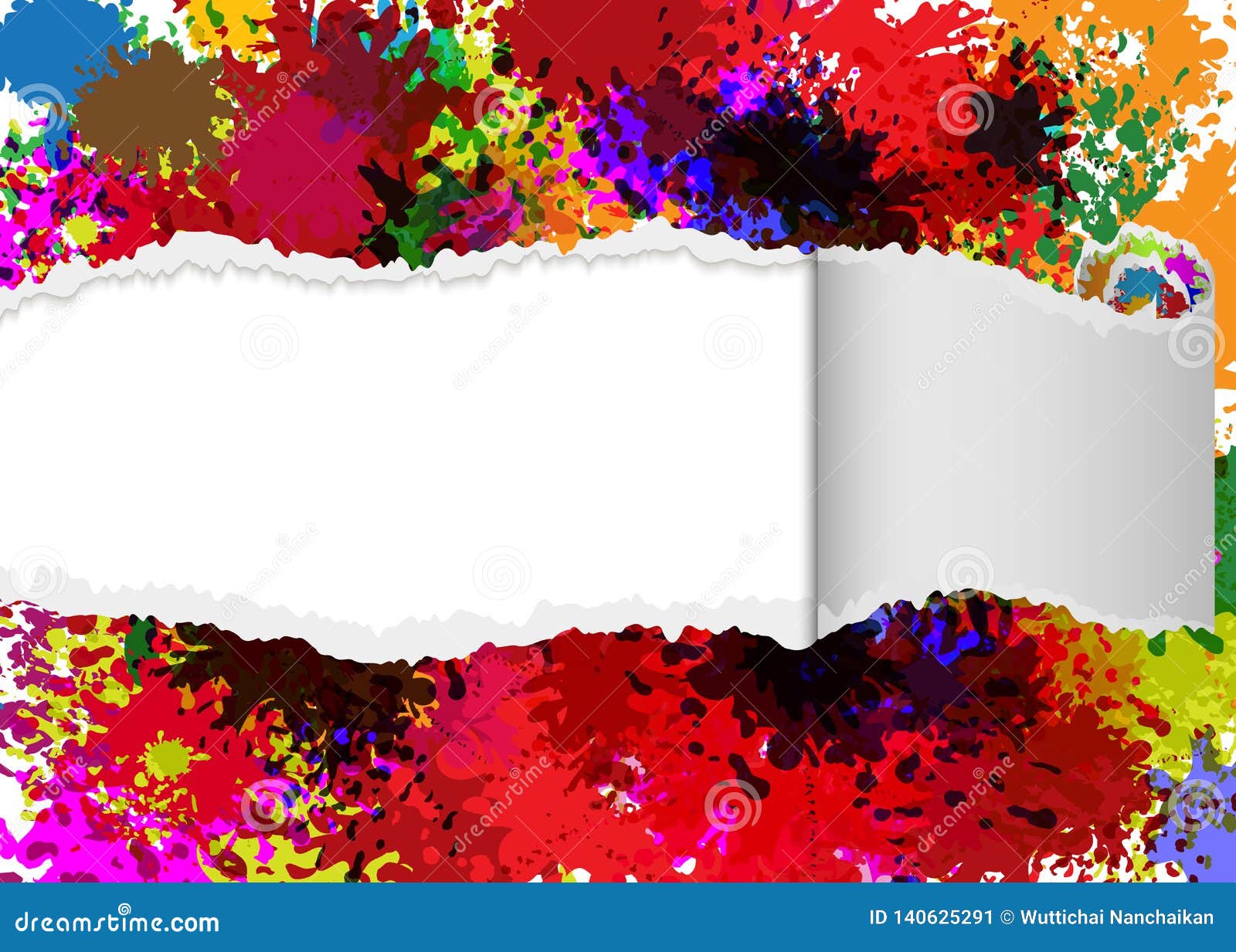 Ripped paper stock vector. Illustration of element, blue - 140625291