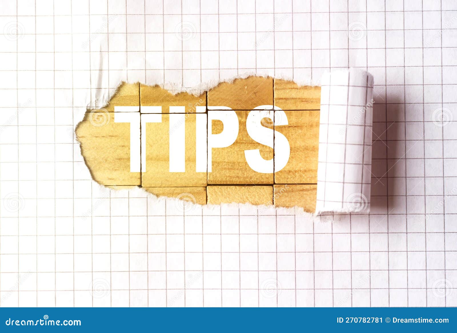 Ripped Paper with TIPS Text Concept on Wood Background. Stock Image ...