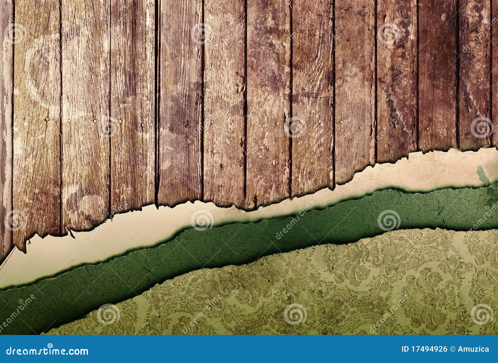 Ripped Paper and Wood Panel Stock Illustration - Illustration of poster ...
