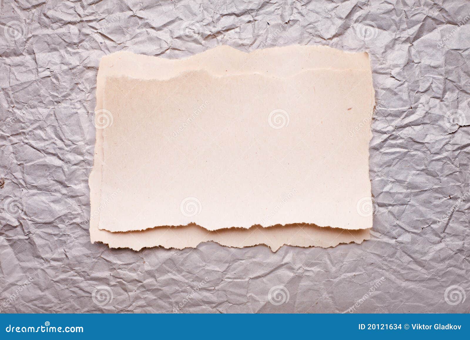 Ripped Piece of Paper on Old Crushed Paper Stock Photo - Image of ...