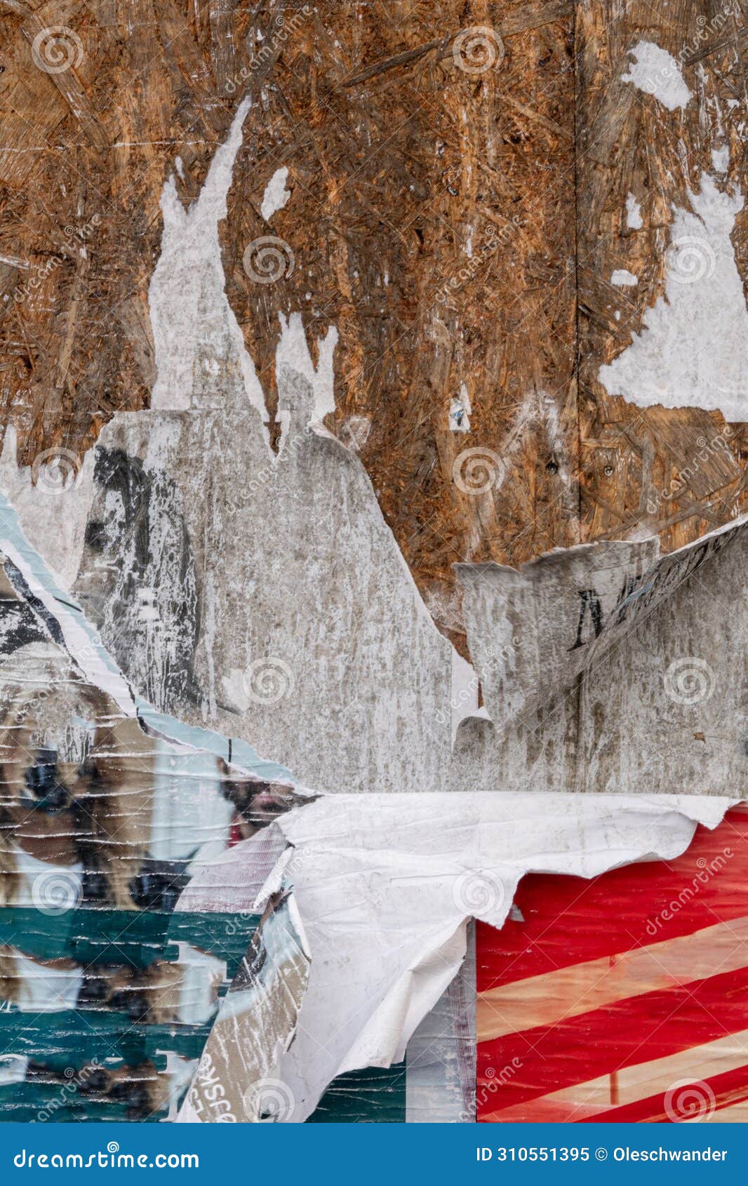 Ripped Posters on the Wall. Grunge Background Stock Image - Image of ...