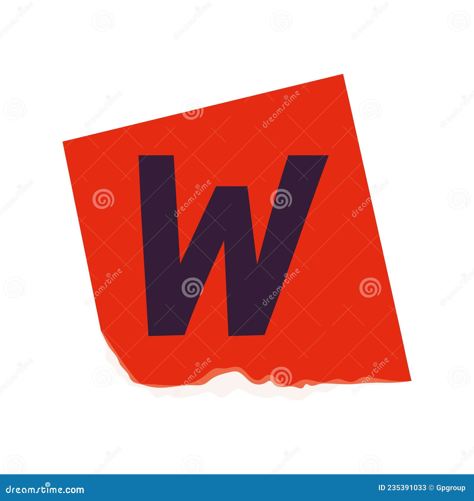 Ransom note with letter W stock vector. Illustration of note - 235391033