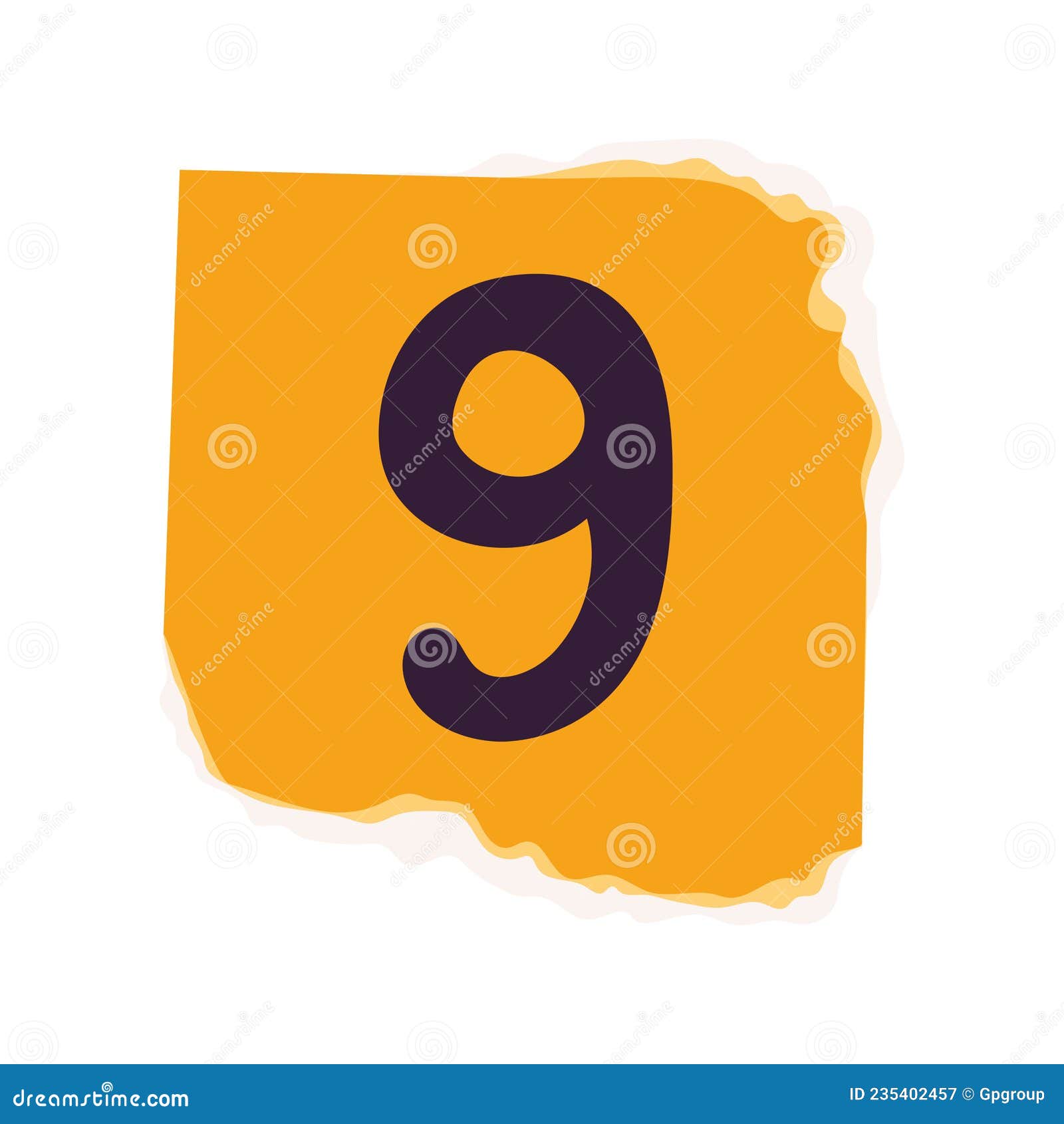 Ransom note with number 9 stock vector. Illustration of reminder ...