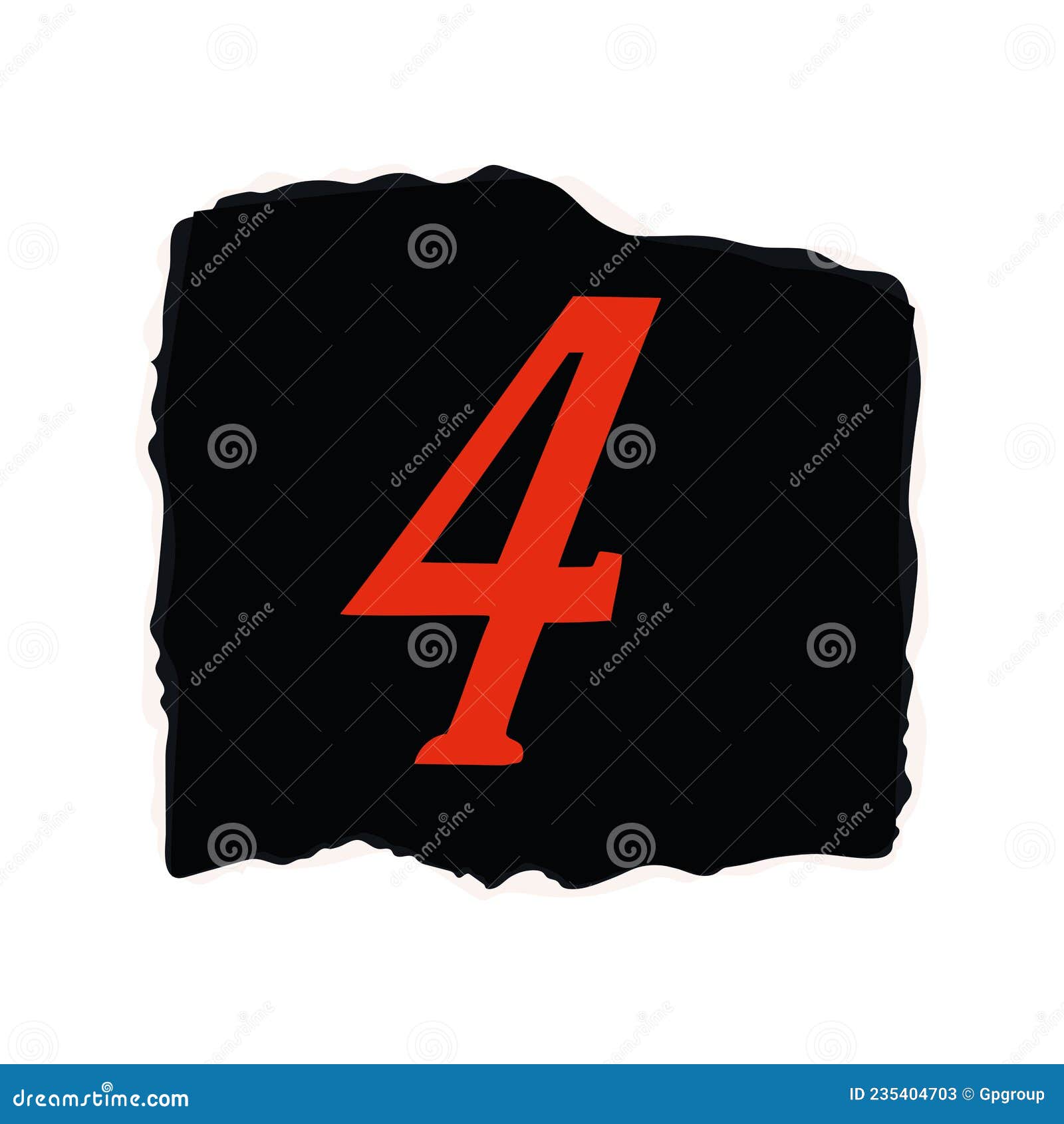 Ransom note with number 4 stock vector. Illustration of paper - 235404703