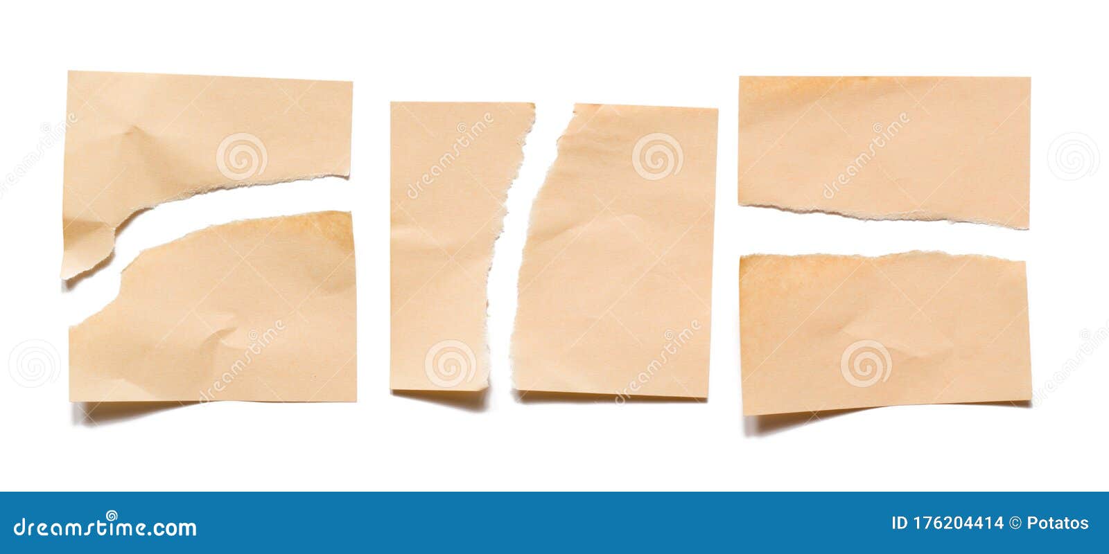 Ripped Torn Note Paper Pieces Collection. Color Paper Texture Stock ...