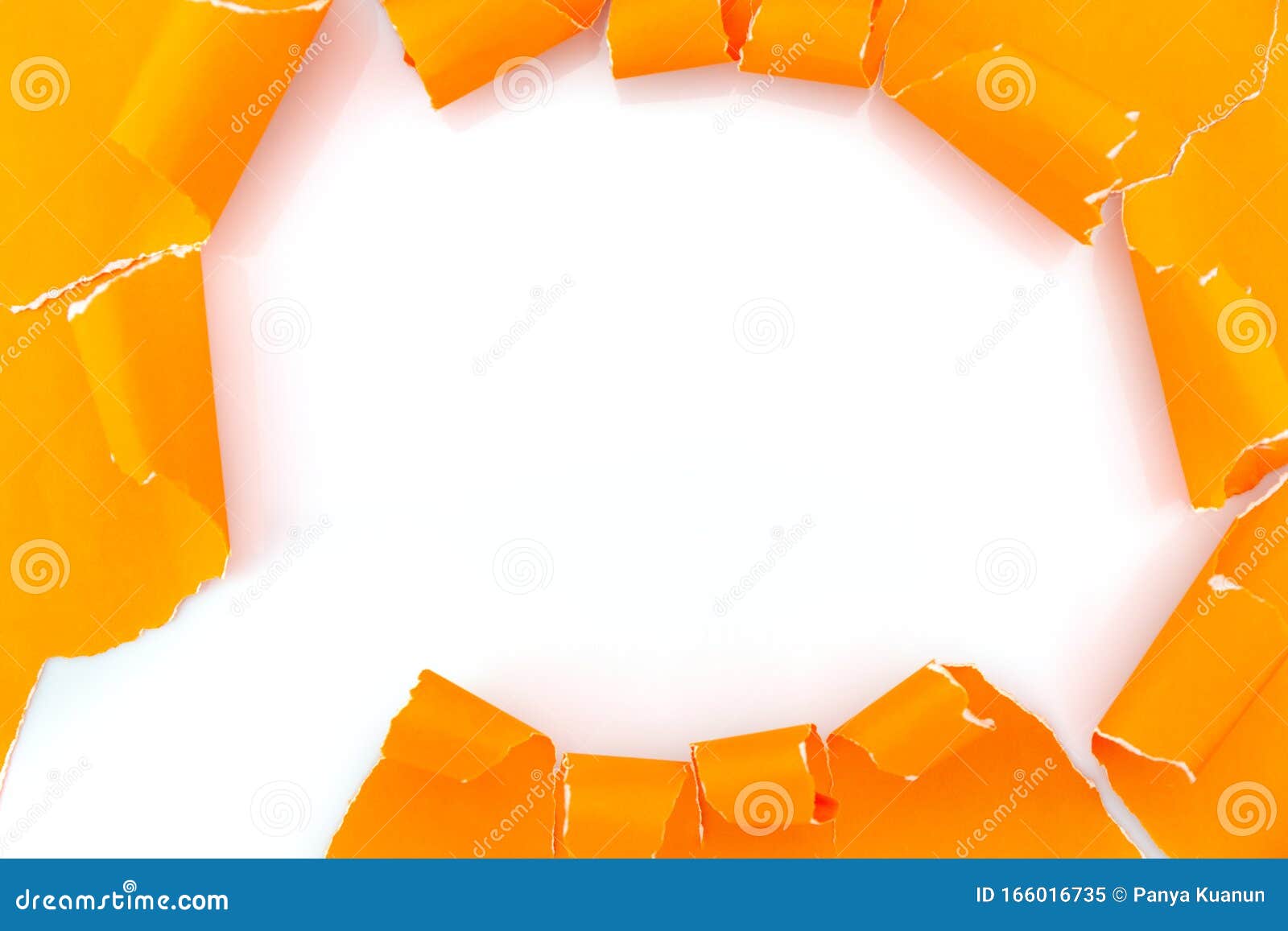 Ripped Torn Orange Paper on White Background Stock Image - Image of ...
