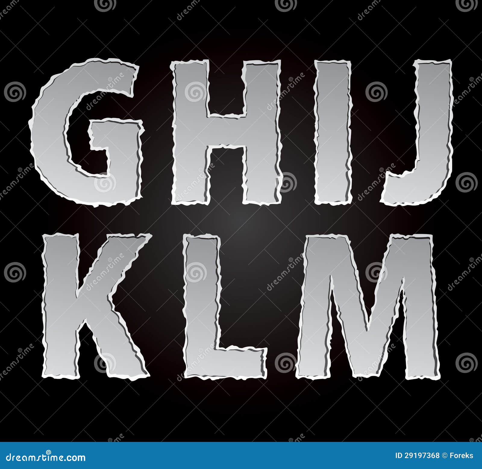 Ripped Torn Paper Alphabet Part 2 Stock Vector - Illustration of ...