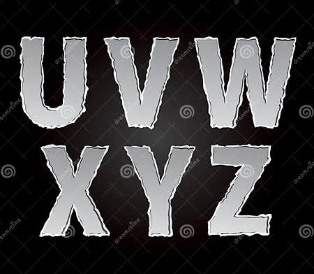 Ripped Torn Paper Alphabet Part 4 Stock Vector - Illustration of ...