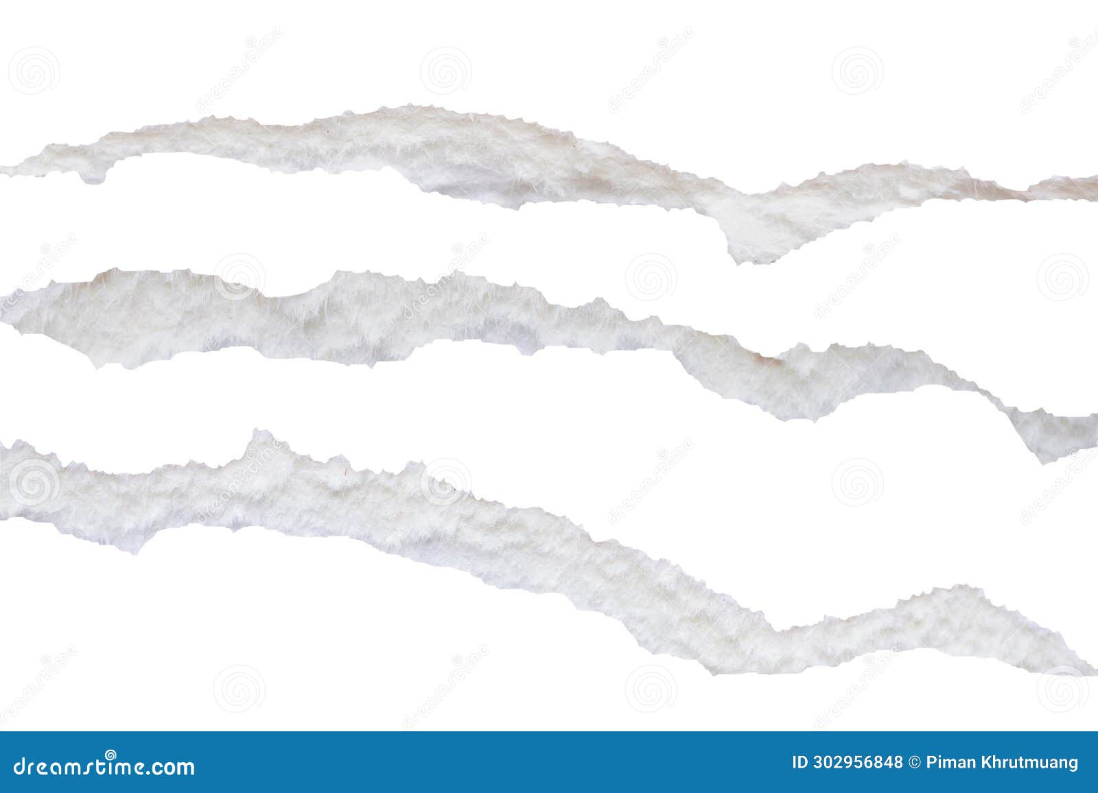 Ripped Torn Paper Edges Set Isolated on White Stock Photo - Image of ...