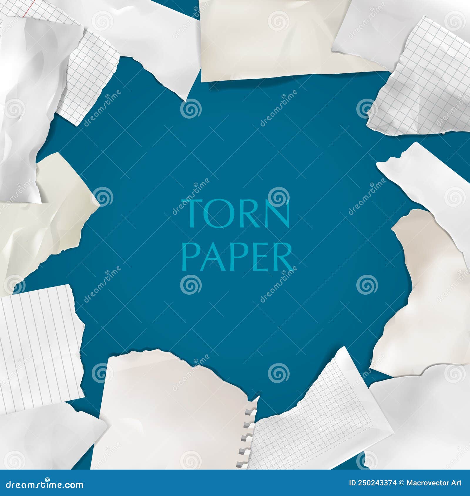 Ripped Torn Paper Frame stock vector. Illustration of jagged - 250243374