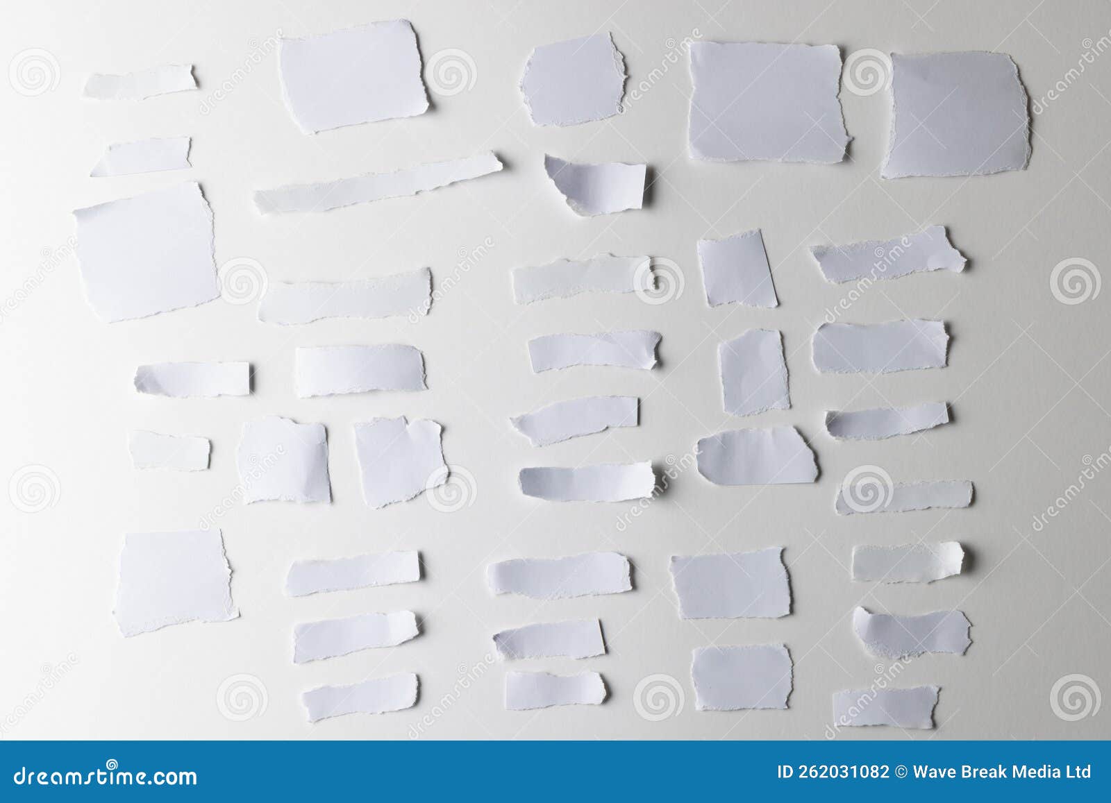Ripped Up Pieces of White Paper with Copy Space on White Background ...