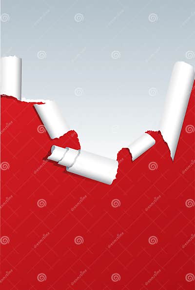 Ripped up red stock vector. Illustration of line, cardboard - 7788511