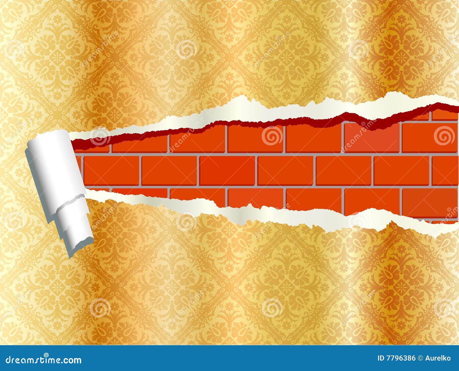 Ripped wallpaper stock vector. Illustration of design - 7796386