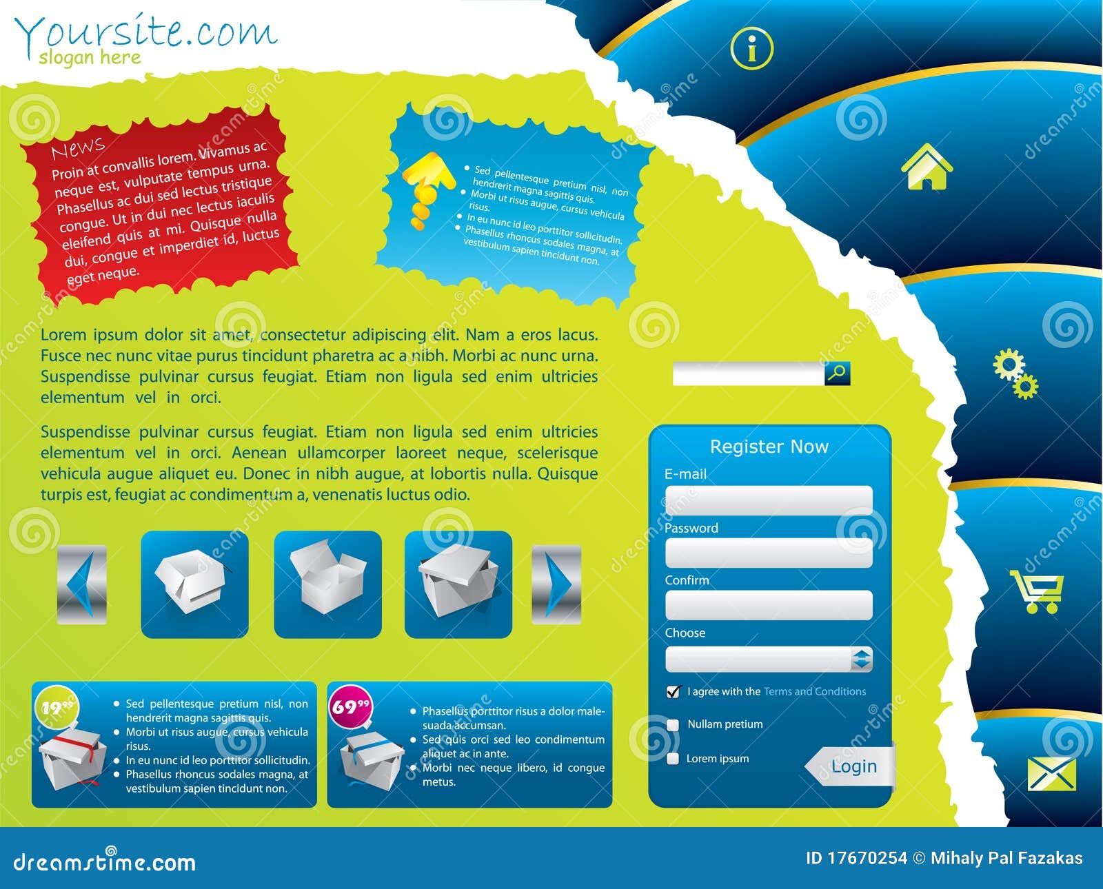 Ripped Web Template with Notes Stock Vector - Illustration of design ...