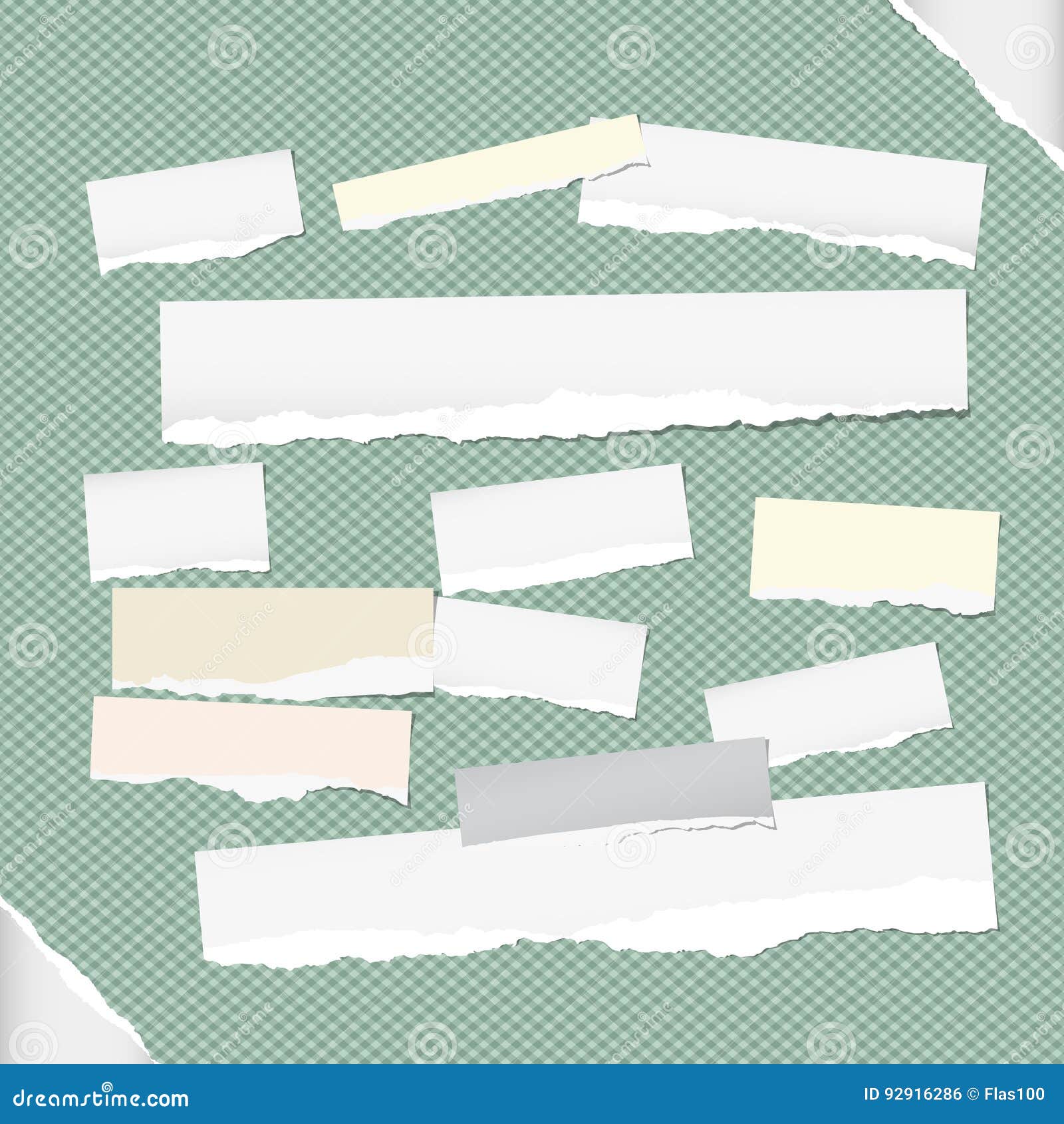 Ripped White Note, Notebook, Copybook Paper Stuck With Sticky Tape On ...