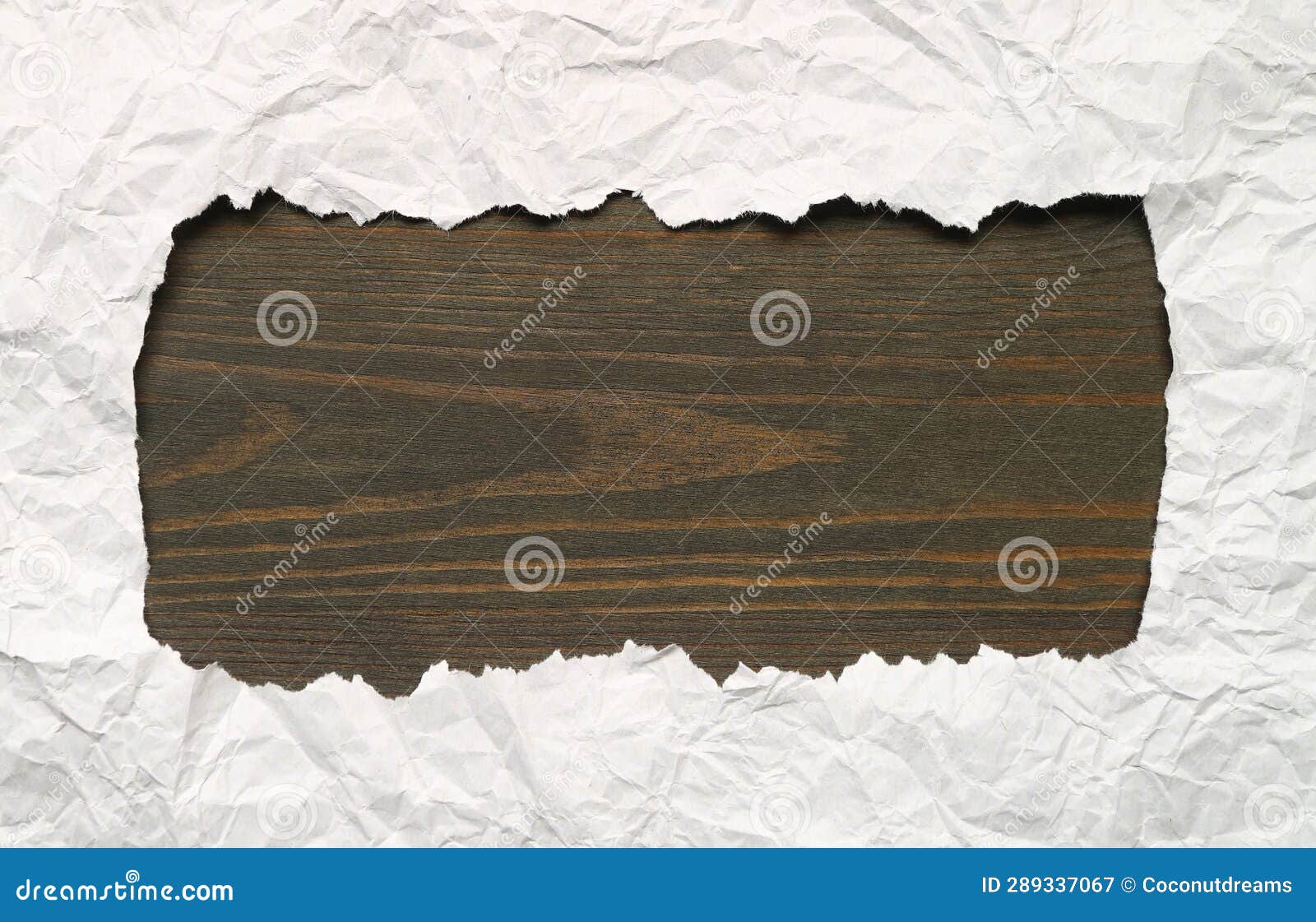 Ripped White Paper Frame with Brown Wooden Copy Space Stock Image ...