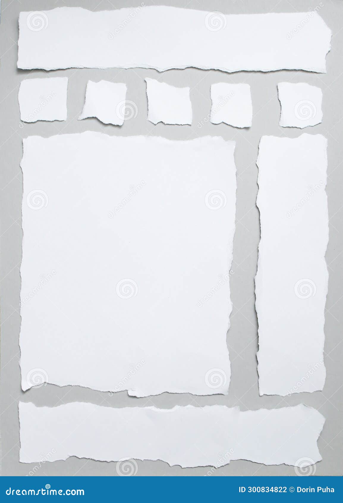 Ripped White Paper Strips on Gray Background, Arranged As Webpage ...