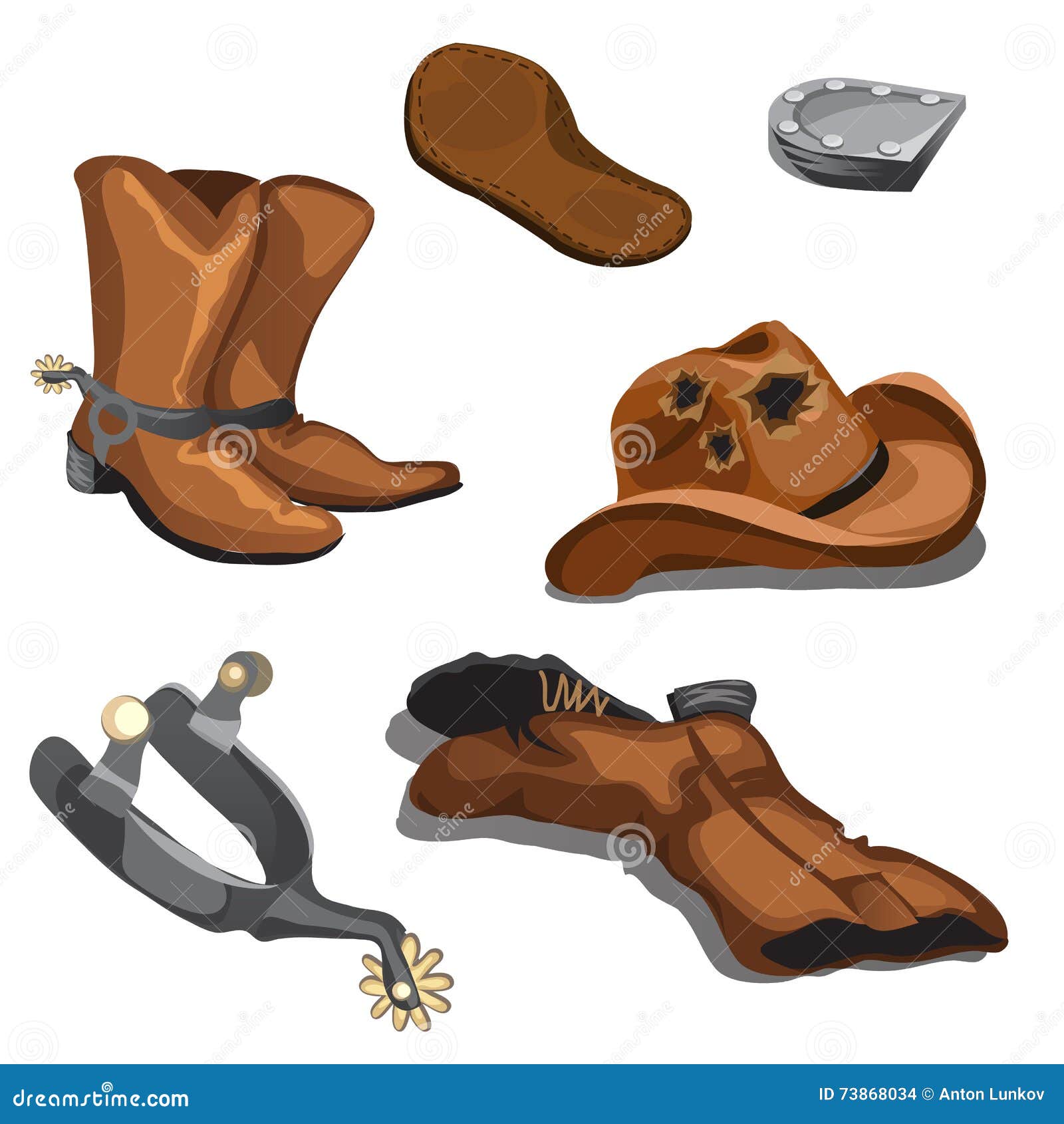 Cowboy Boots With Spurs Clipart