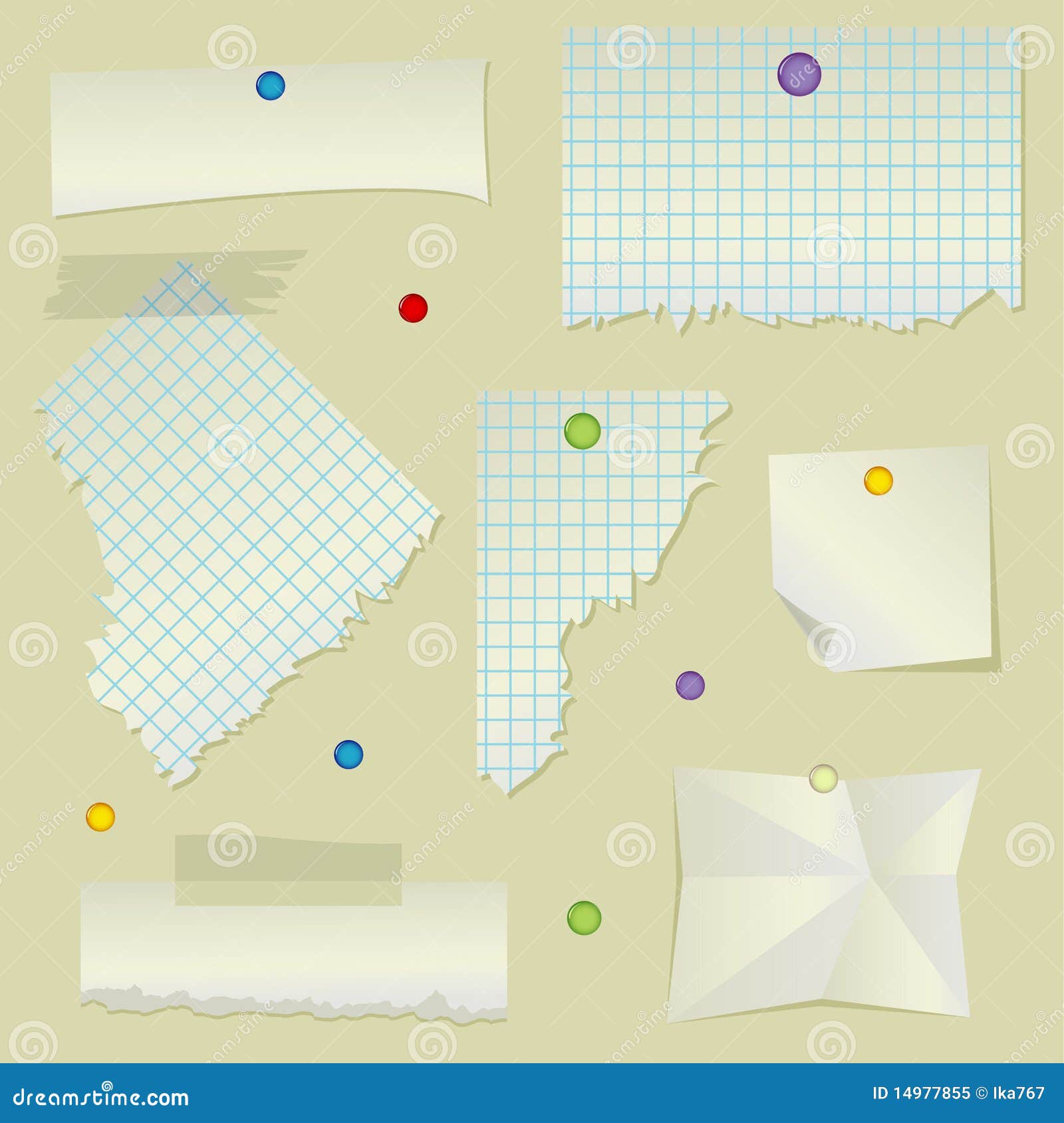 Ripped and wrinkled paper stock vector. Illustration of blue - 14977855