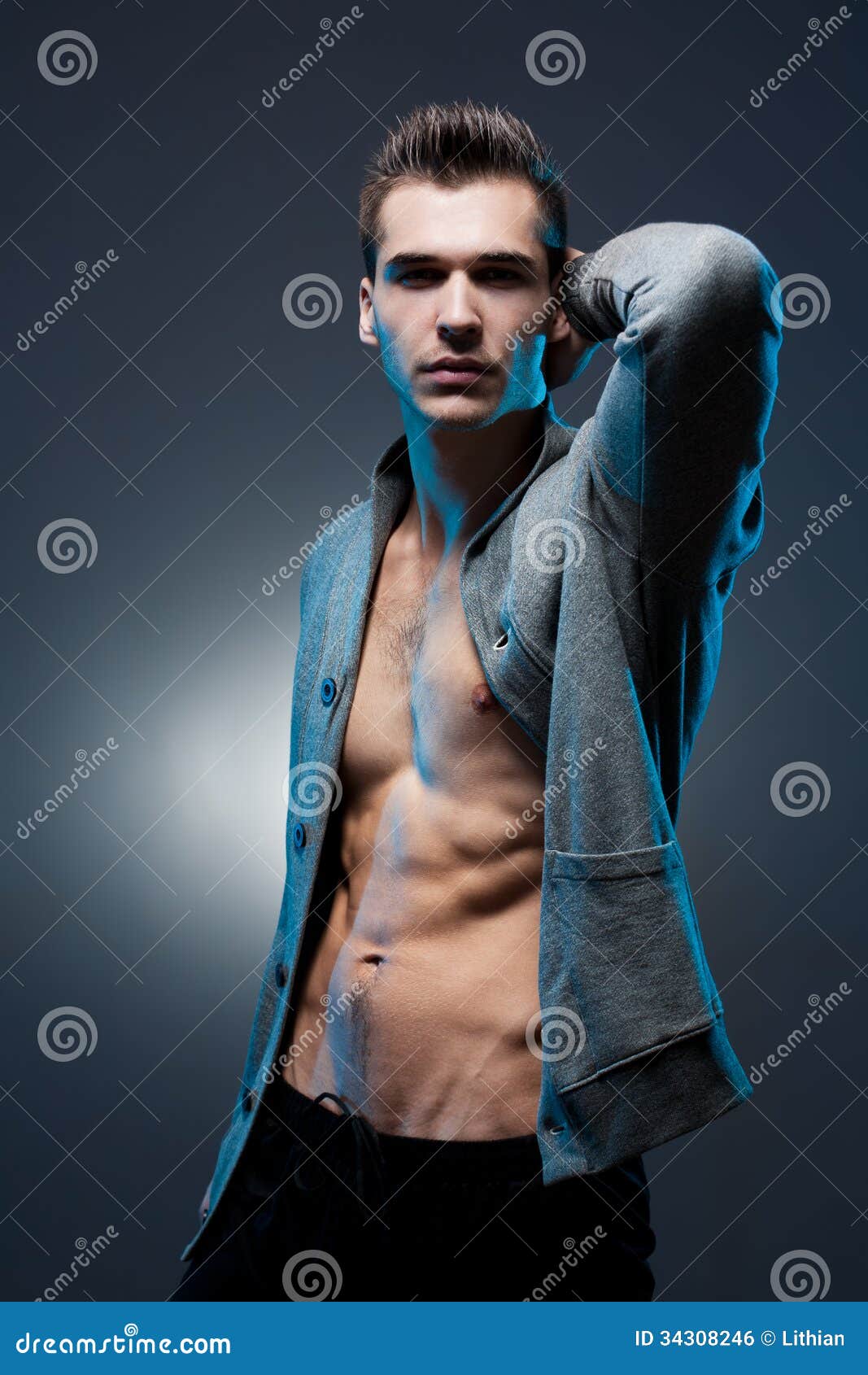 Ripped young guy. stock photo. Image of model, portrait - 34308246