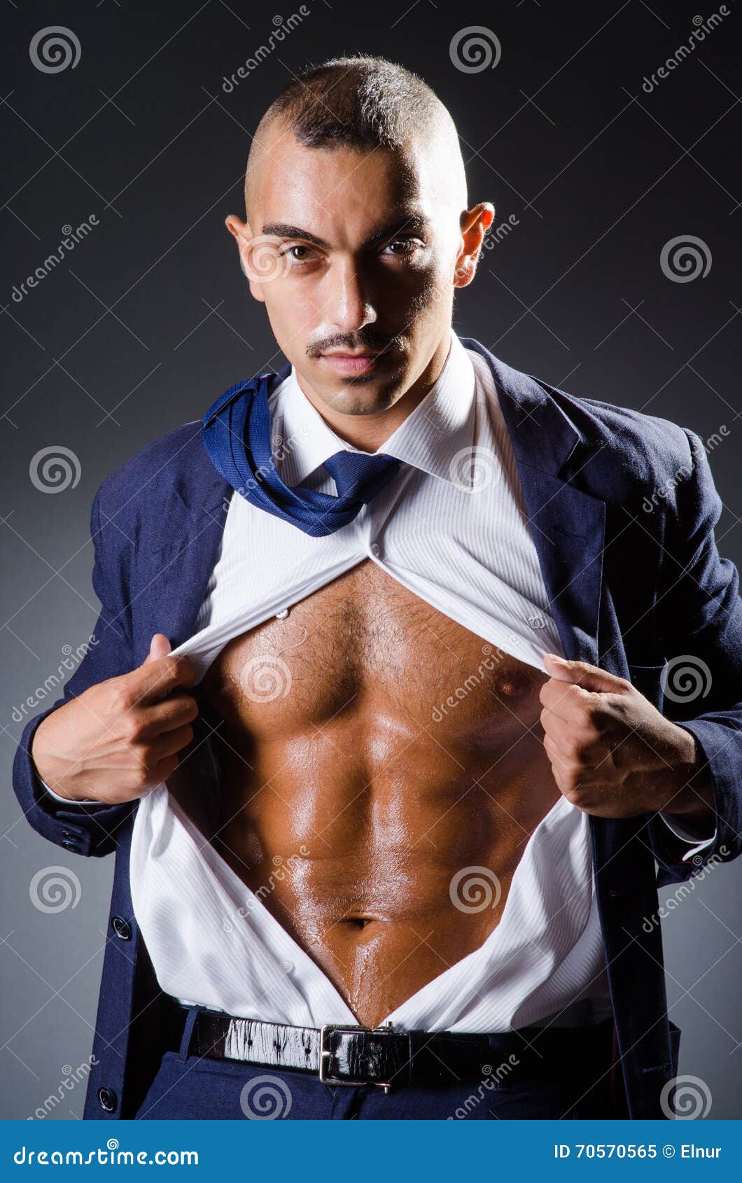 The Ripped Young Man in Studio Concept Stock Image - Image of excited ...