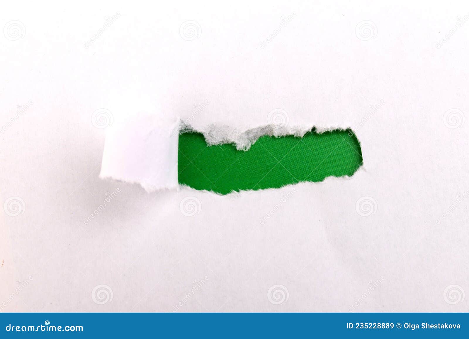 Ripper Paper with Space for Text with Green Background. Concept of ...