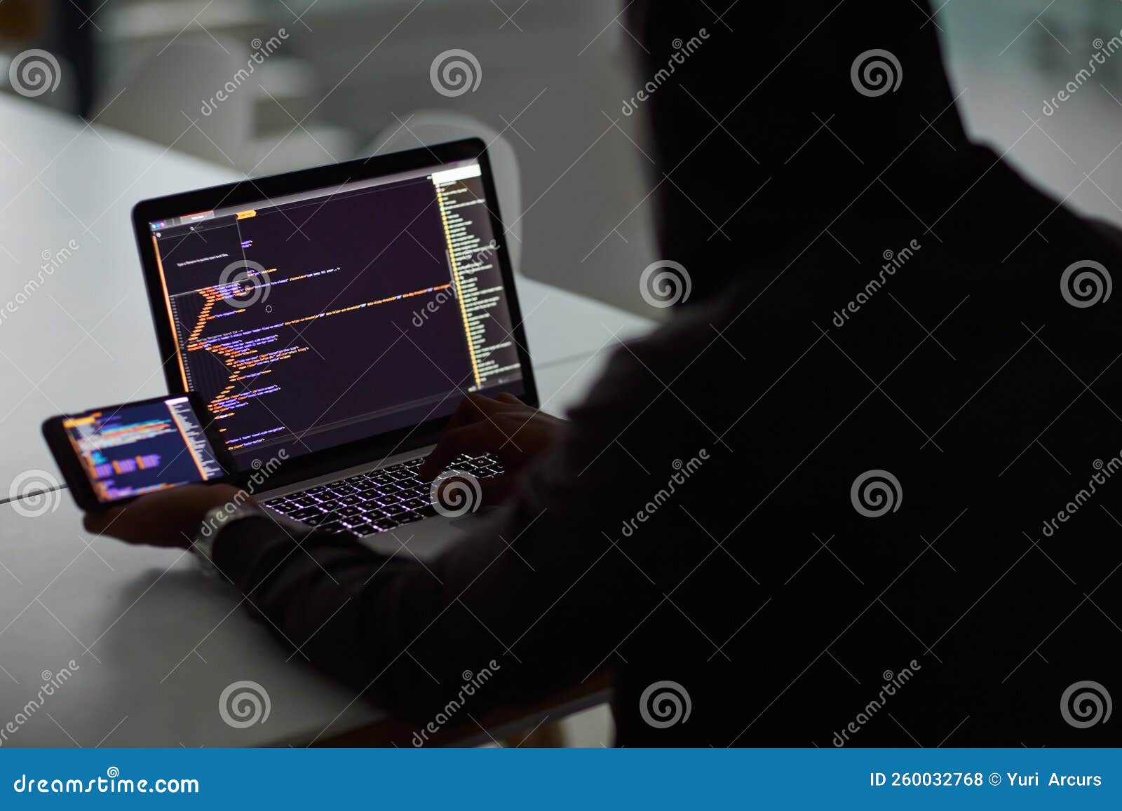 Ripping Right Past the Password. an Unrecognisable Hacker Using a ...