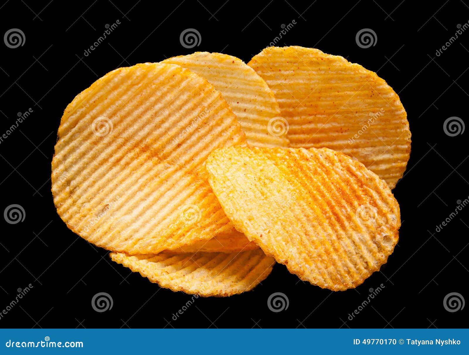 Ripple chips on black stock photo. Image of yellow, color - 49770170