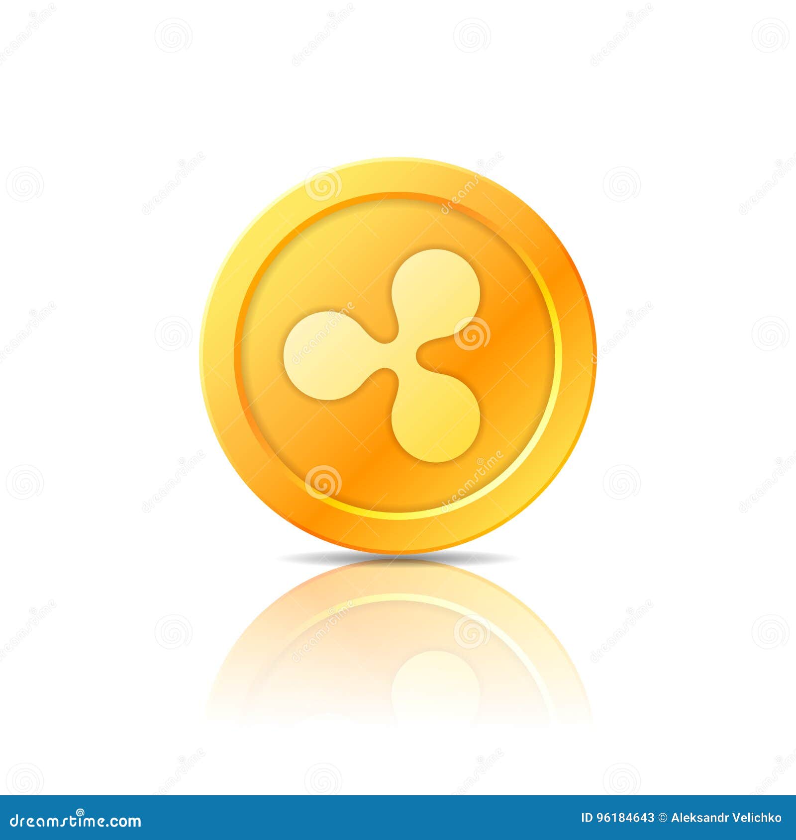 Ripple Coin Symbol, Icon, Sign, Emblem. Vector Illustration. Stock ...
