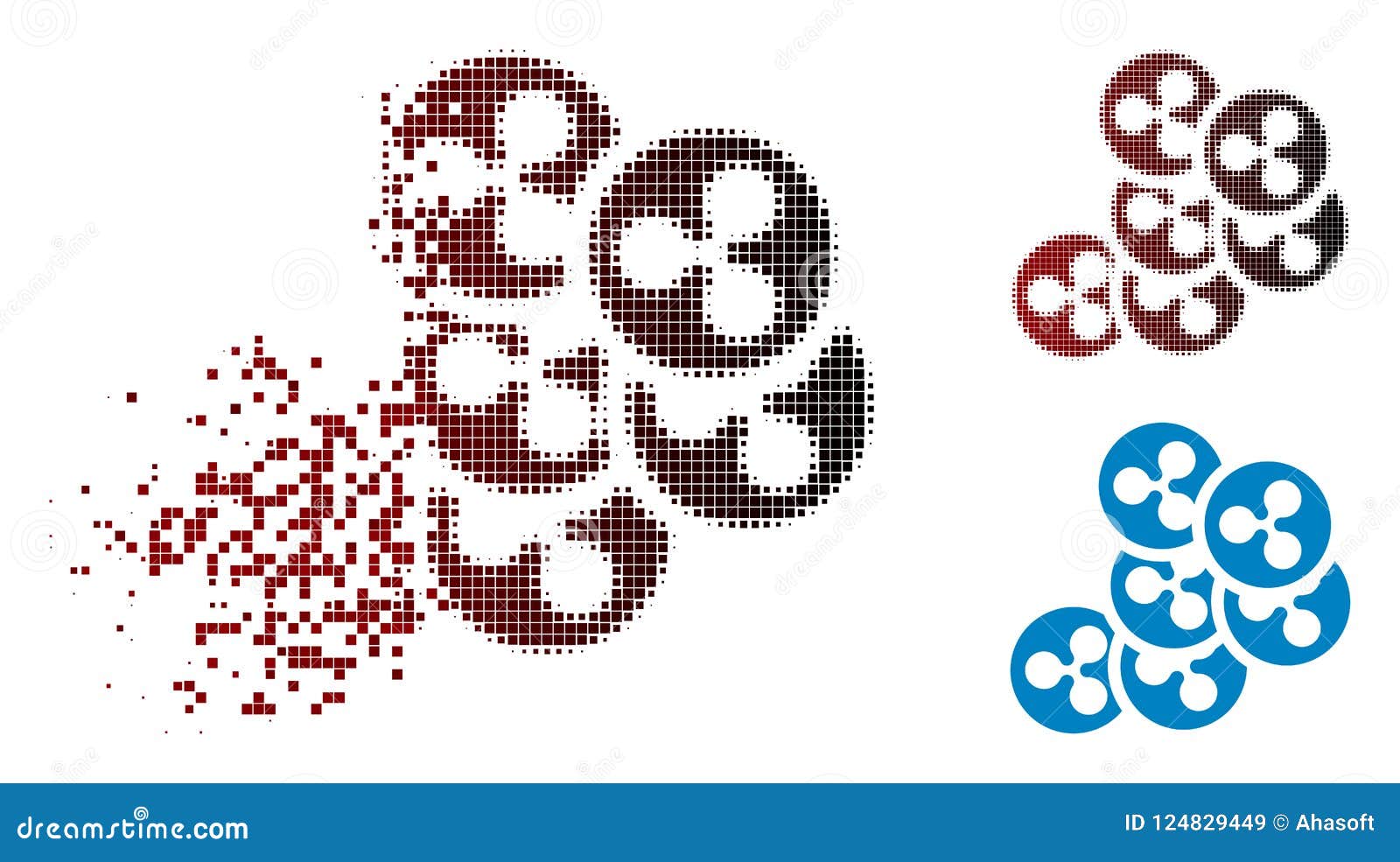 Dissolving Dot Halftone Ripple Coins Icon Editorial Stock Image ...