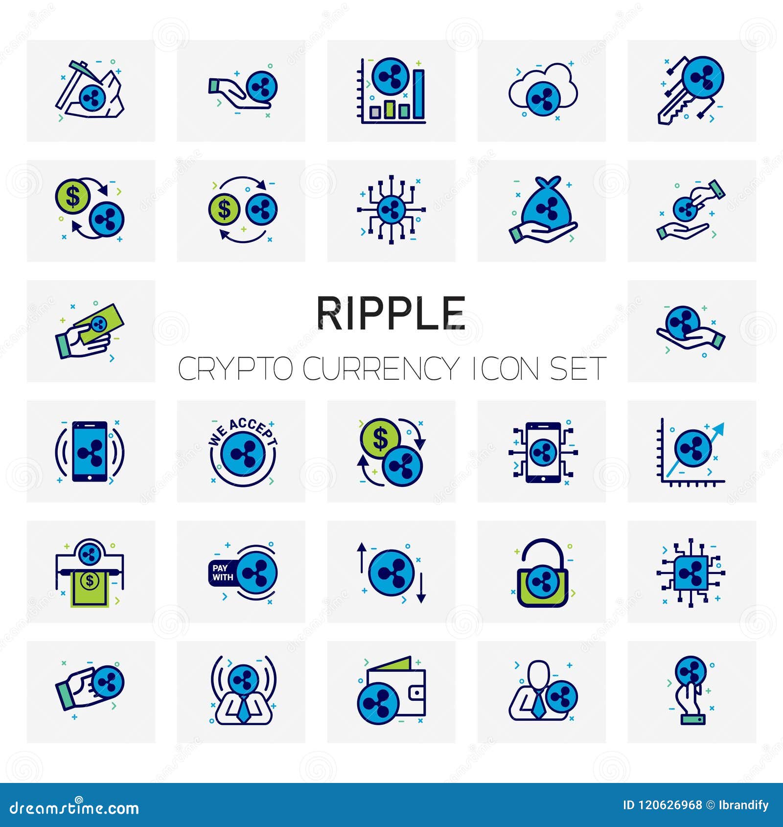 Ripple Crypto Currency Icons Set Stock Vector - Illustration of ...