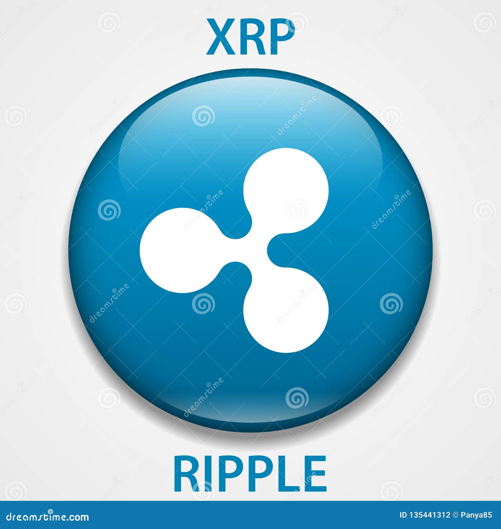 Ripple Cryptocurrency Blockchain Icon. Virtual Electronic, Internet ...