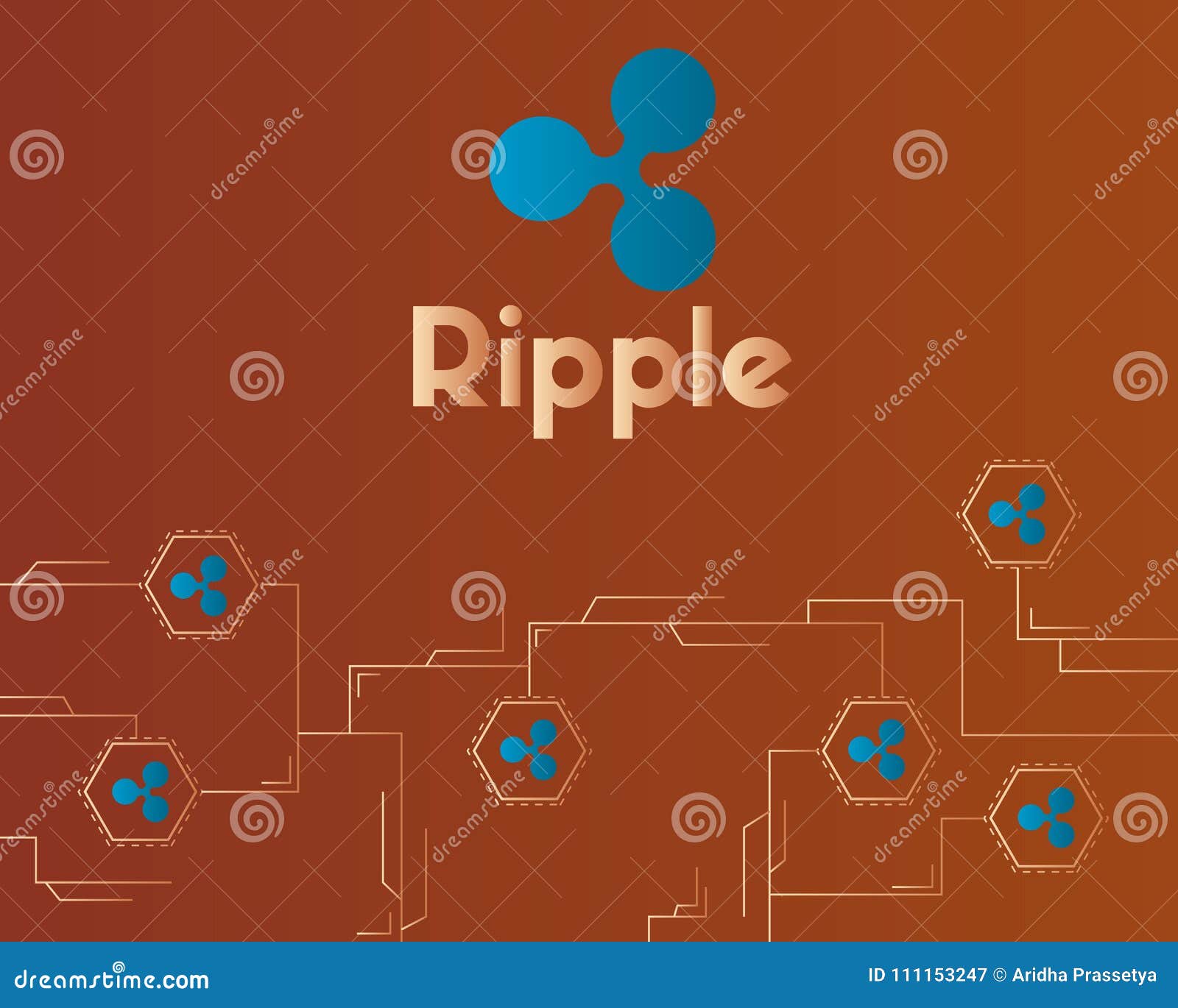 Ripple Cryptocurrency Technology World Style Background Stock Vector ...