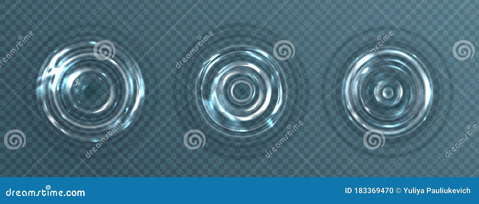 Ripple Effect with Circle Waves on Water Surface Stock Vector ...